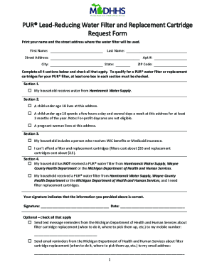 Fillable Online Water Filter Request Application Form - City of Regina ...
