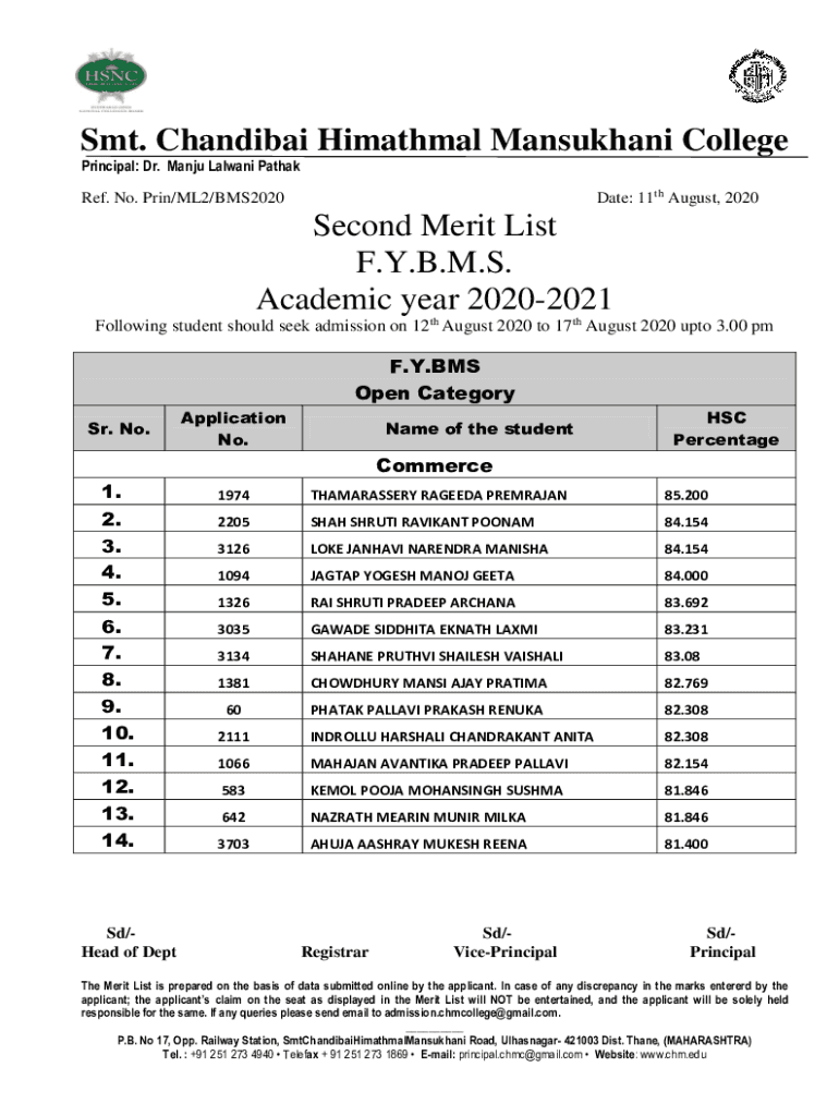 Fillable Online Smt. CHM college has always taken ... Fax Email Print ...