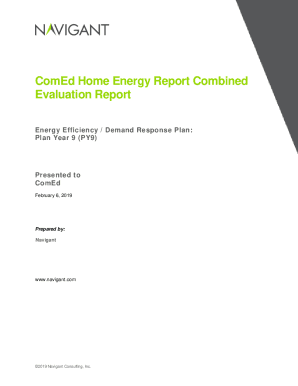 Fillable Online ComEd Home Energy Report Combined Evaluation Report Fax ...