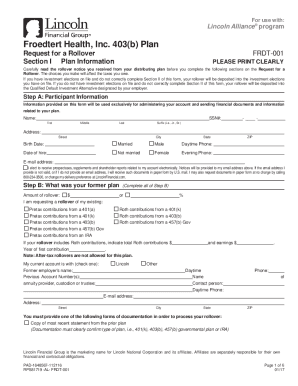 Fillable Online 403(b) Rollover Form - Foursquare Financial Solutions ...