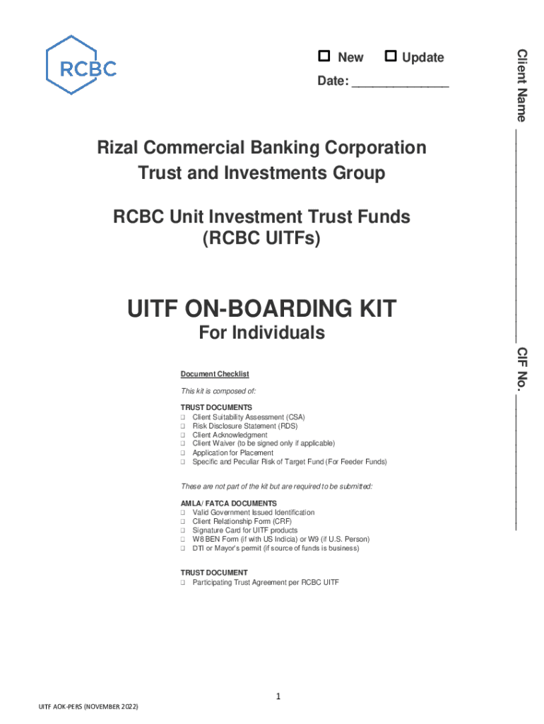 Fillable Online You can now manage your RCBC Unit Investment Trust ...