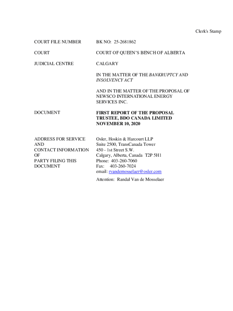 Fillable Online Clerk's Stamp: COURT FILE NUMBER 2101 - 08877 ESTATE ...