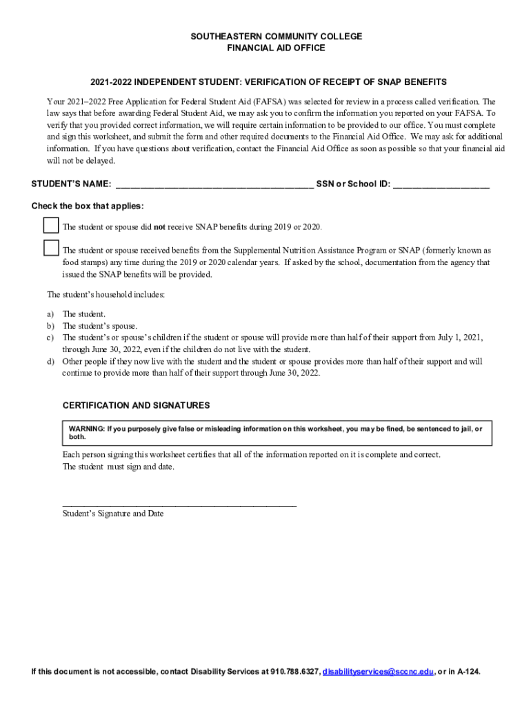Fillable Online 21-22 Independent Student Verification of Receipt of ...