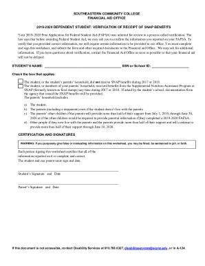 Fillable Online 19-20 Dependent Verification of Snap Benefits Received Form.docx Fax Email Print ...