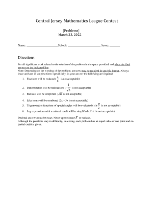 Fillable Online Contest Results (All Grade Levels) - Math League Fax ...