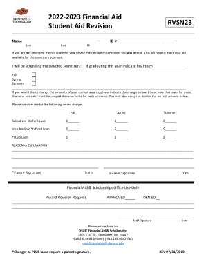 Fillable Online Student Aid Revision Fax Email Print - pdfFiller