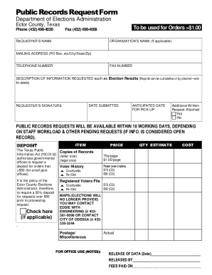 Fillable Online Public Records Request Form - Ector County Fax Email Print - pdfFiller