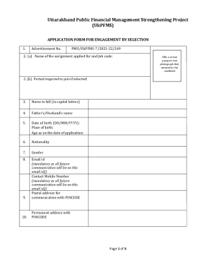 Fillable Online APPLICATION FORM FOR ENGAGEMENT BY SELECTION Fax Email ...