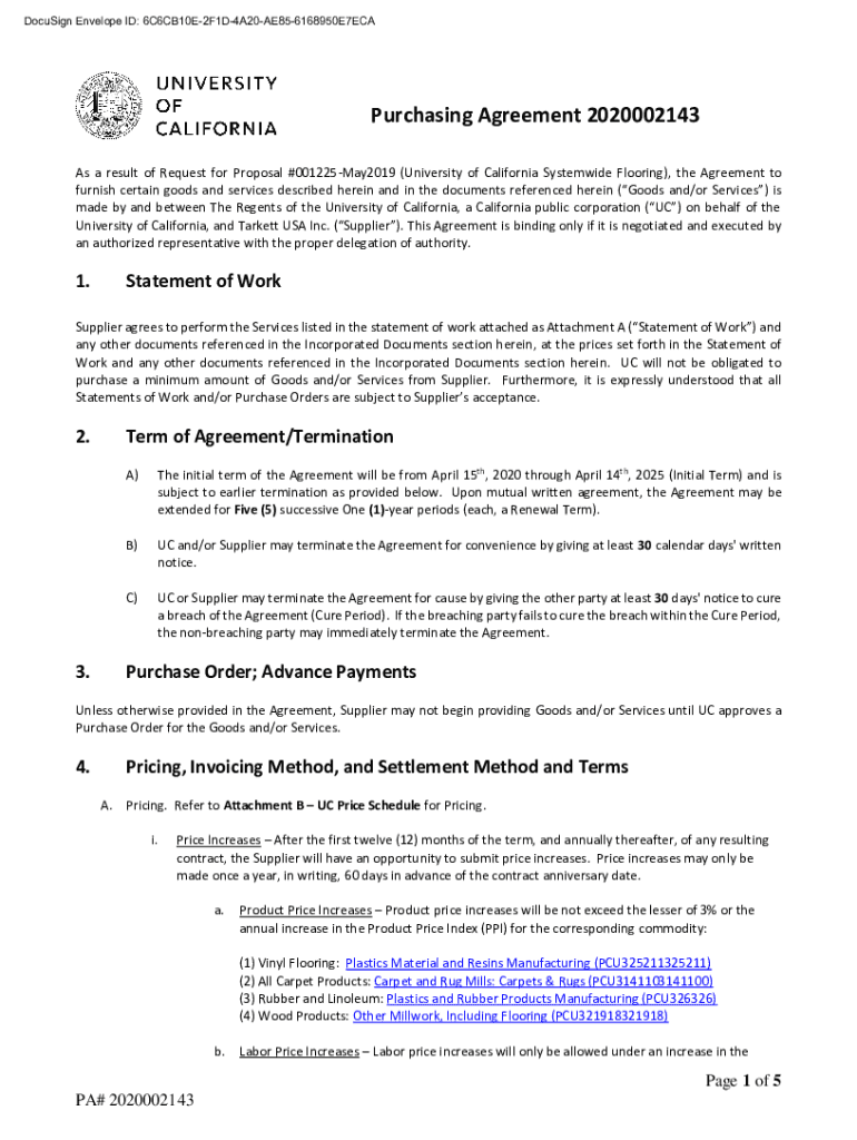 Fillable Online Purchasing Agreement 2020002143 - OMNIA Partners Fax ...