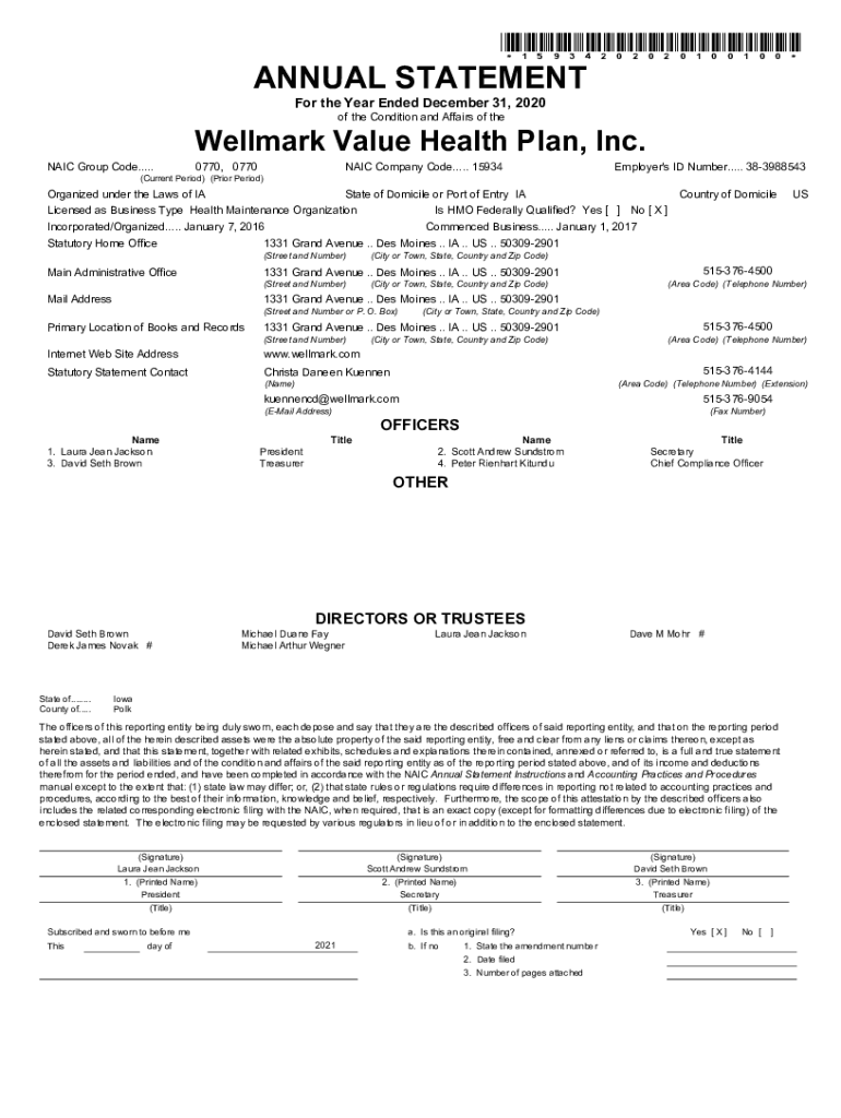 Fillable Online ANNUAL STATEMENT - Brighthouse Financial Investor ...