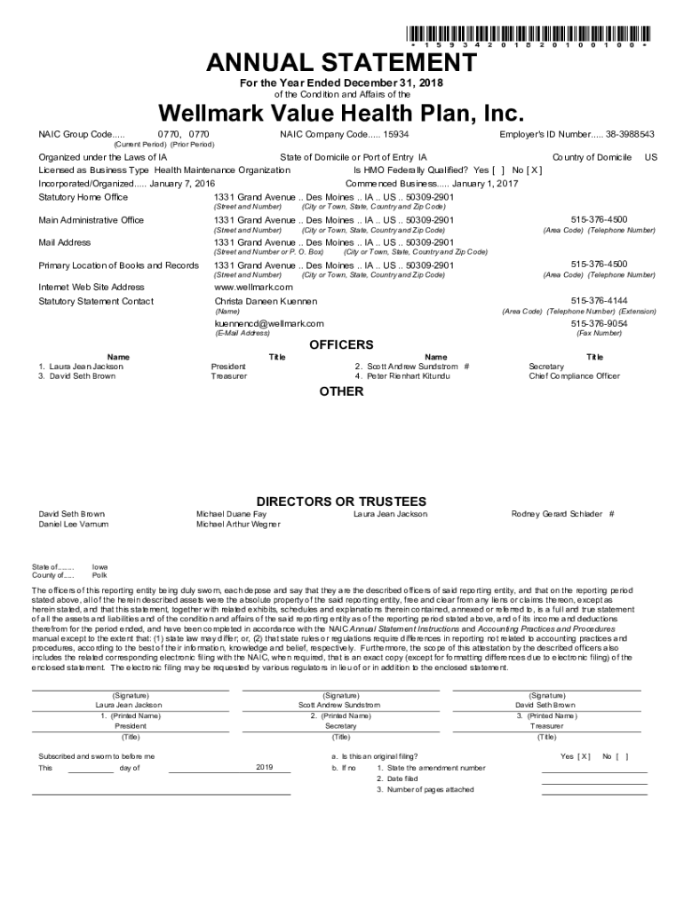 Fillable Online ANNUAL STATEMENT - axa-contento-118412.eu Fax Email Print - pdfFiller