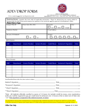 Fillable Online ADD/DROP FORM - MCS Fax Email Print - pdfFiller