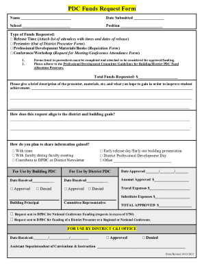 Fillable Online PDC Funds Request Form Fax Email Print - pdfFiller