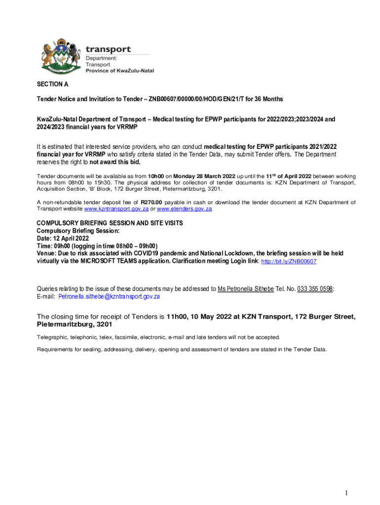 Fillable Online Tender Document ZNB00607-00000-00-HOD-GEN-GEN-21-T ...