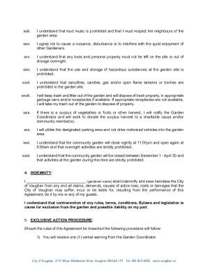 Fillable Online Community Garden Rules/Gardener License Agreement Fax ...