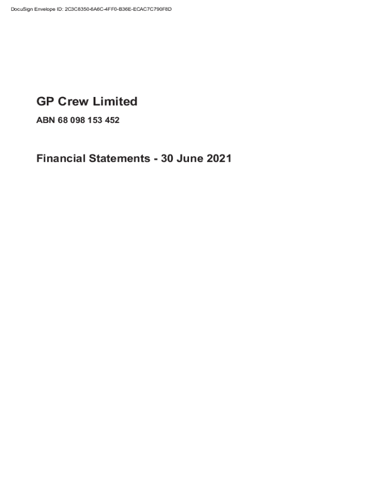 Fillable Online GP Crew Limited-Financial Statements-30062021- client ...