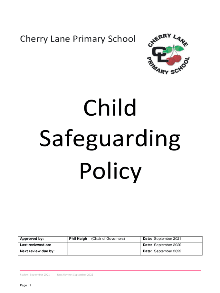 Fillable Online Child Safeguarding-Policy - Cherry Lane Primary School ...