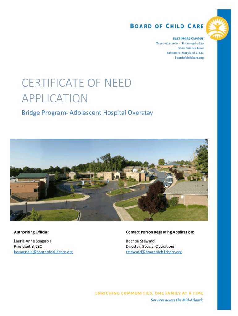 Fillable Online mhcc maryland Certificate of Need Application. Bridge ...