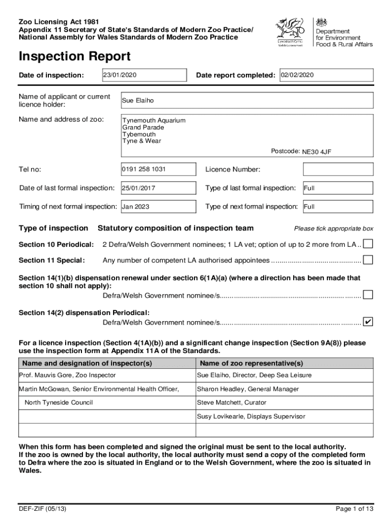 Fillable Online Zoo Licence - North Tyneside Council Fax Email Print ...