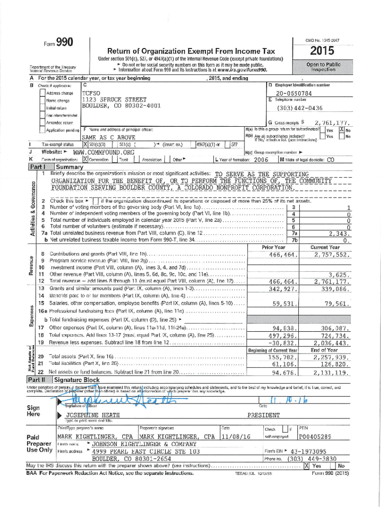 Fillable Online IRS 990 Form - Trees for the Future Fax Email Print ...