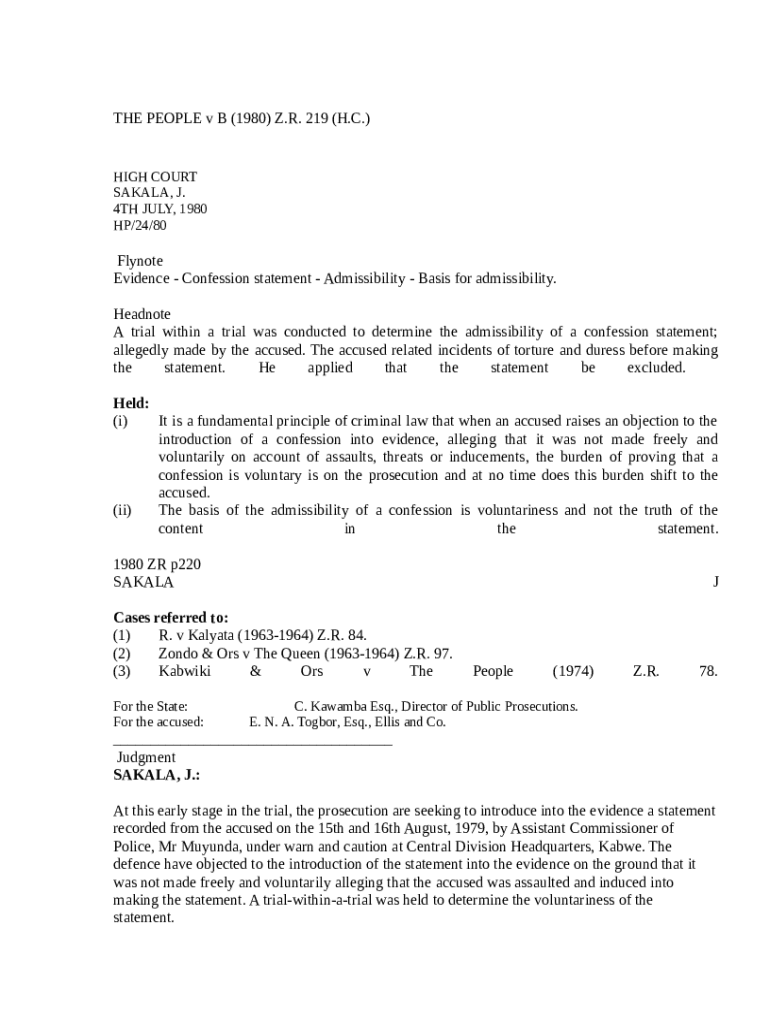 report confession statements and their admissibility Doc Template ...