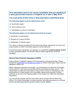 Fillable Online Nomination-pack-incl-election-agent-notification-form ...