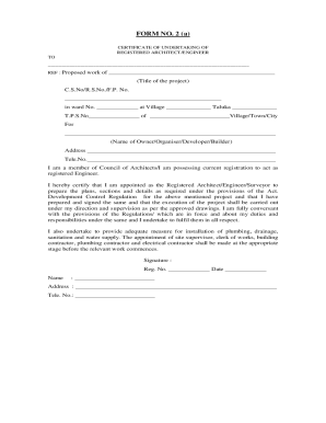 Fillable Online FORM-1 - (See Rule 5(1)(a)(ii)) ARCHITECT'S CERTIFICATE ...