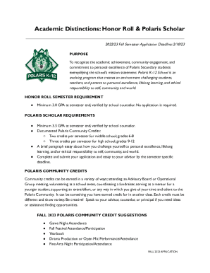 Fillable Online Honor Roll, Academic Distinction and Class Rank ...