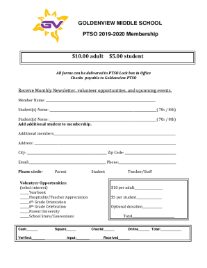 Fillable Online 2019-2020 PTSO Membership Form.pdf Fax Email Print ...
