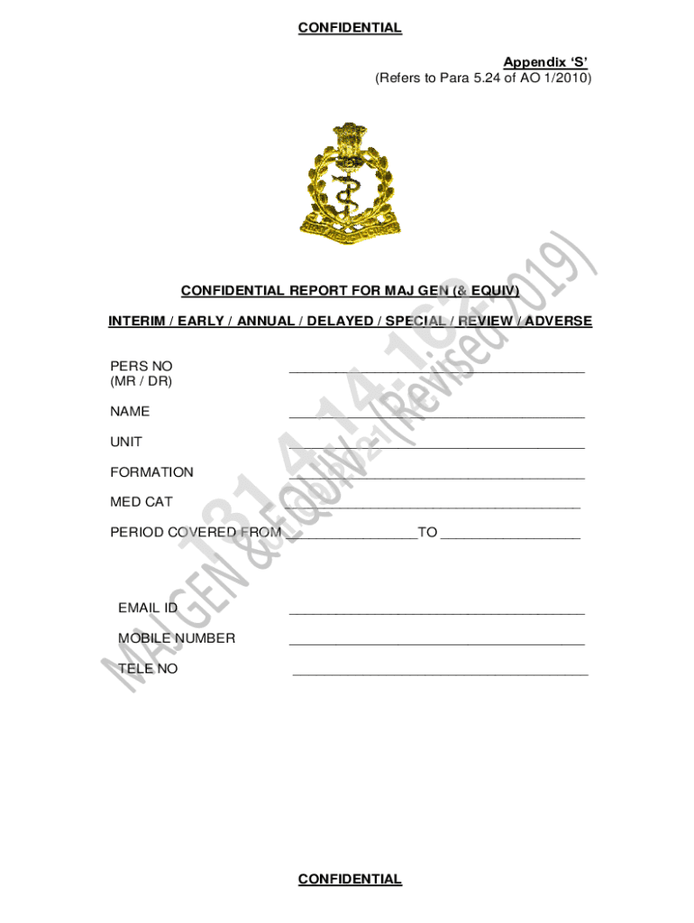 Fillable Online FORM OF CONFIDENTIAL REPORT ON STATE CIVIL ... Fax ...