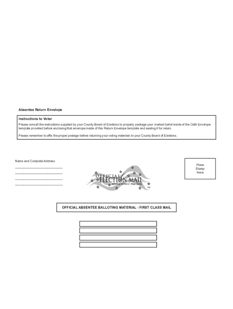 Fillable Online Absentee Return Envelope. Form Fax Email Print - pdfFiller