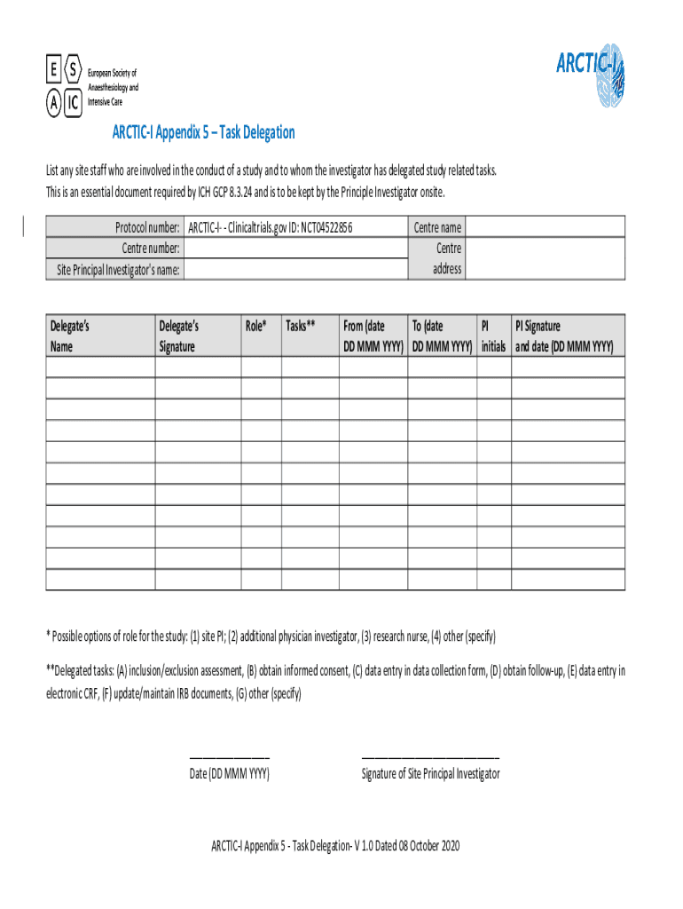 Fillable Online Guidance on Completion of Delegation of Duties Log Fax Email Print - pdfFiller