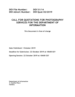 Fillable Online CALL FOR QUOTATION FOR PHOTOGRAPHY SERVICES ... Fax ...