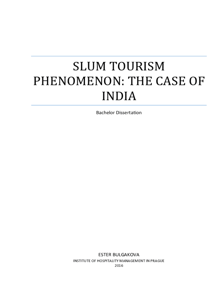 Fillable Online The History and Controversy of Slum Tourism - CATALYST ...