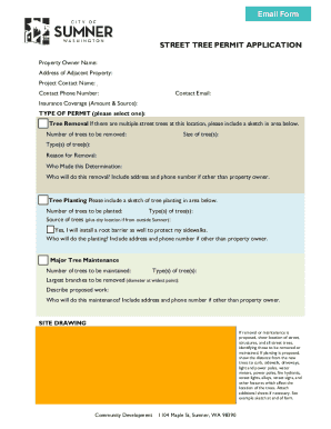 Fillable Online STREET TREE PERMIT APPLICATION Email Form Fax Email ...
