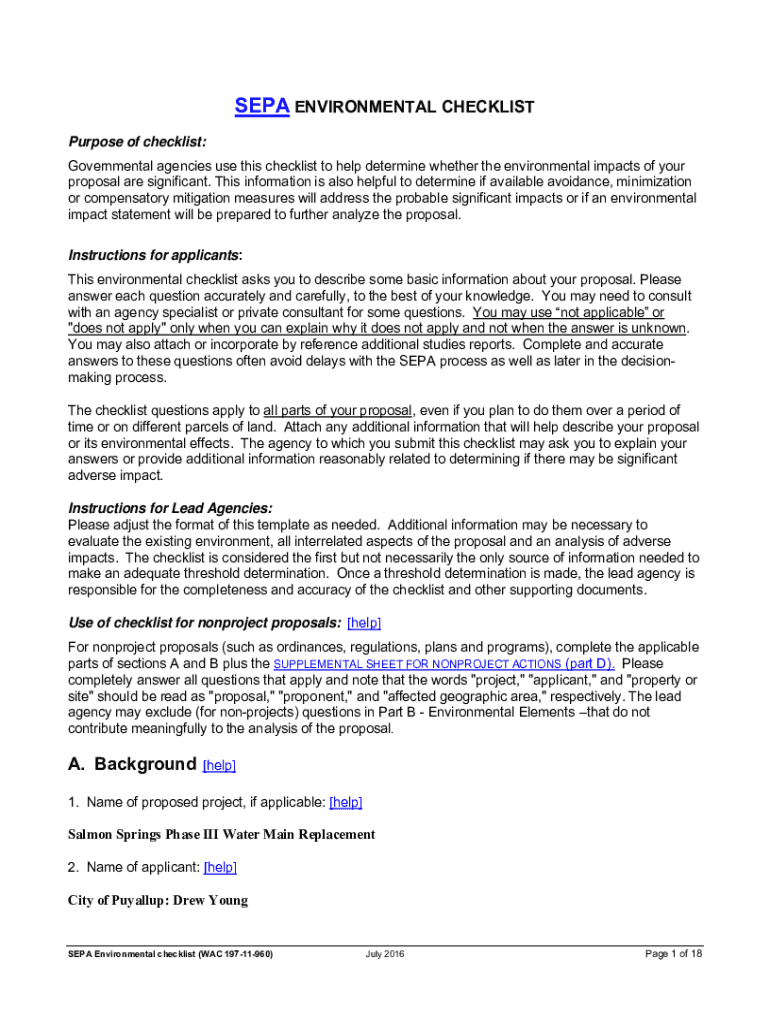 Fillable Online sepa environmental checklist - Island County Fax Email ...