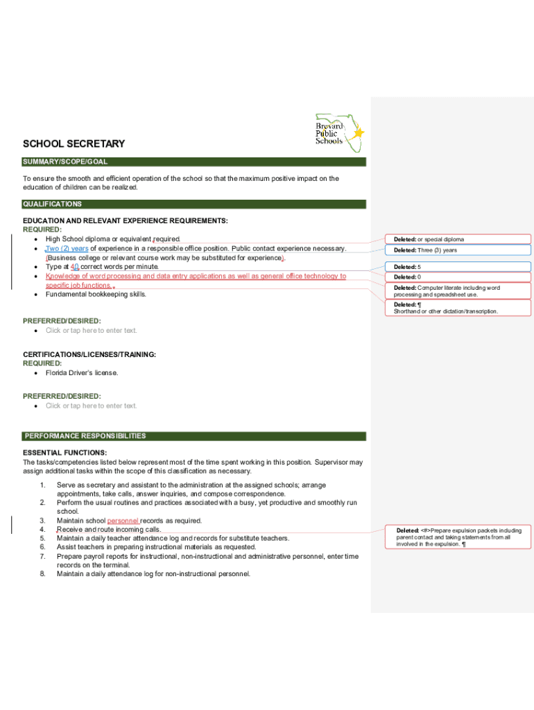 Fillable Online School Secretary Resume Examples (+ Free Templates) Fax ...