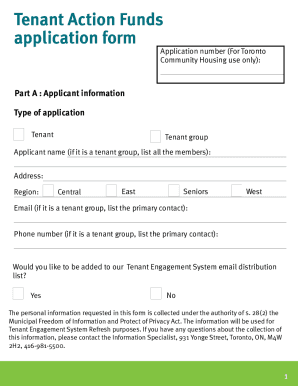 Fillable Online Tenant Action Funds application form Fax Email Print ...
