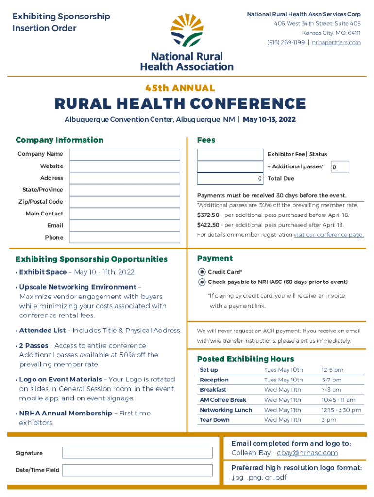 Fillable Online Rural Health Care Leadership ConferenceAHAAHA Rural ...