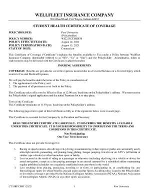 Fillable Online Certificate Evidence of Coverage - University Health ...