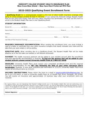 Fillable Online 2022-2023 Qualifying Event Enrollment Form Fax Email ...