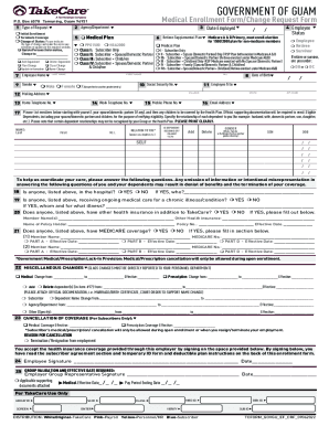 Fillable Online hr doa guam Enrollment Form/Change Request Form - HR ...