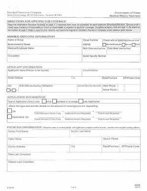 Fillable Online hr doa guam Government of Guam Medical History ...