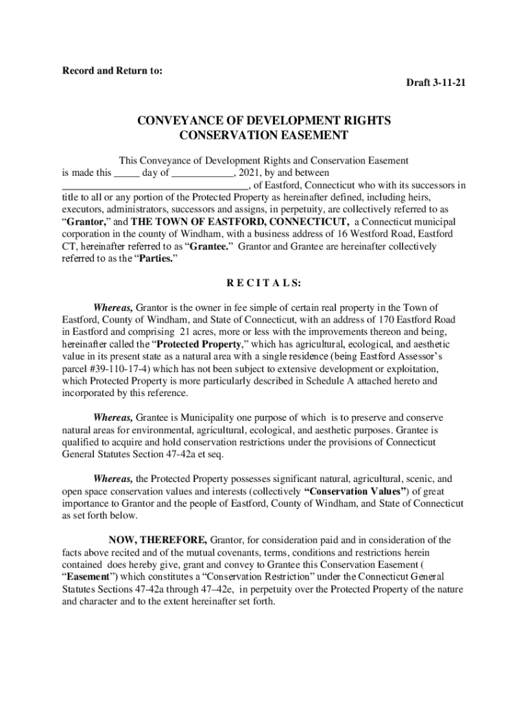 Fillable Online Deed of Easement Purchase of Development Rights (PDF ...