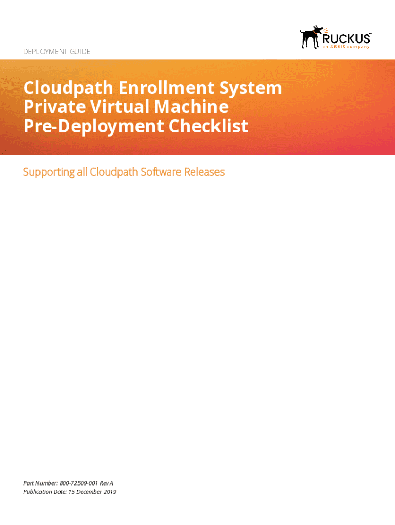 Fillable Online Cloudpath Enrollment System Private Virtual Machine Pre-Deployment Checklist Fax ...