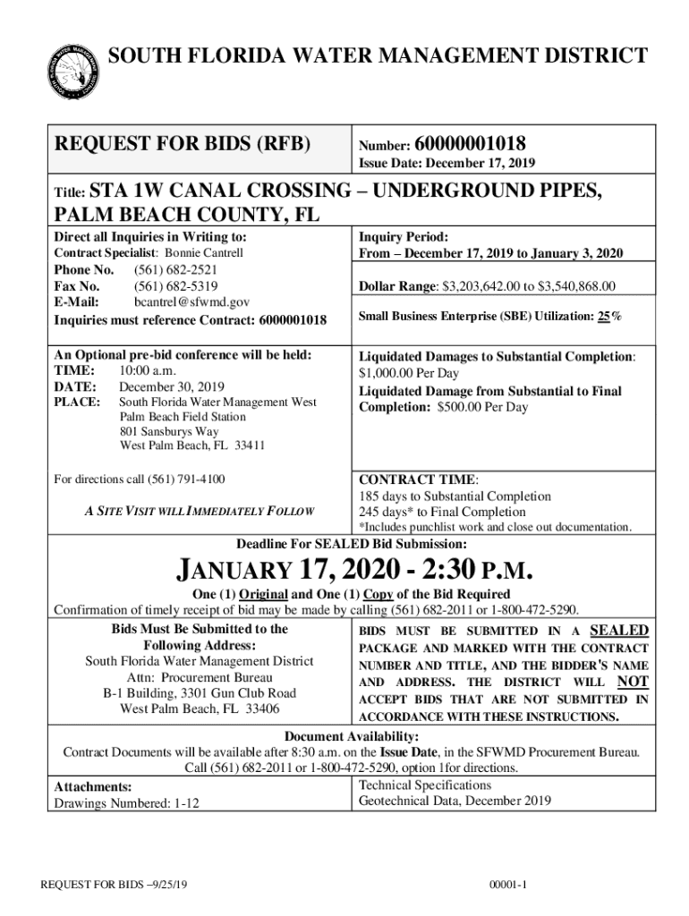 Fillable Online Bid Specifications - Request for Bids (RFB) - AG100-009 ...