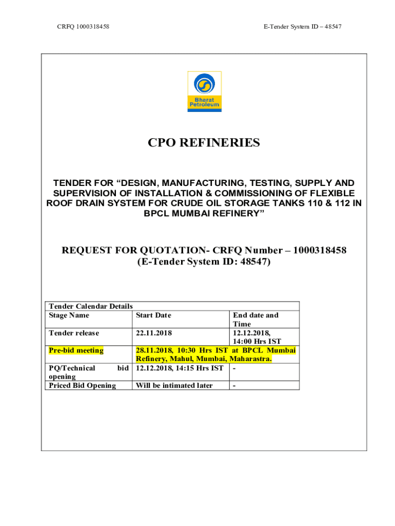 Fillable Online Tender Flexible Roof Drain for Crude Oil Storage Tanks at MR Fax Email Print ...