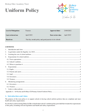 Fillable Online Uniform Policy - St Nicolas and St Mary CE Primary ...