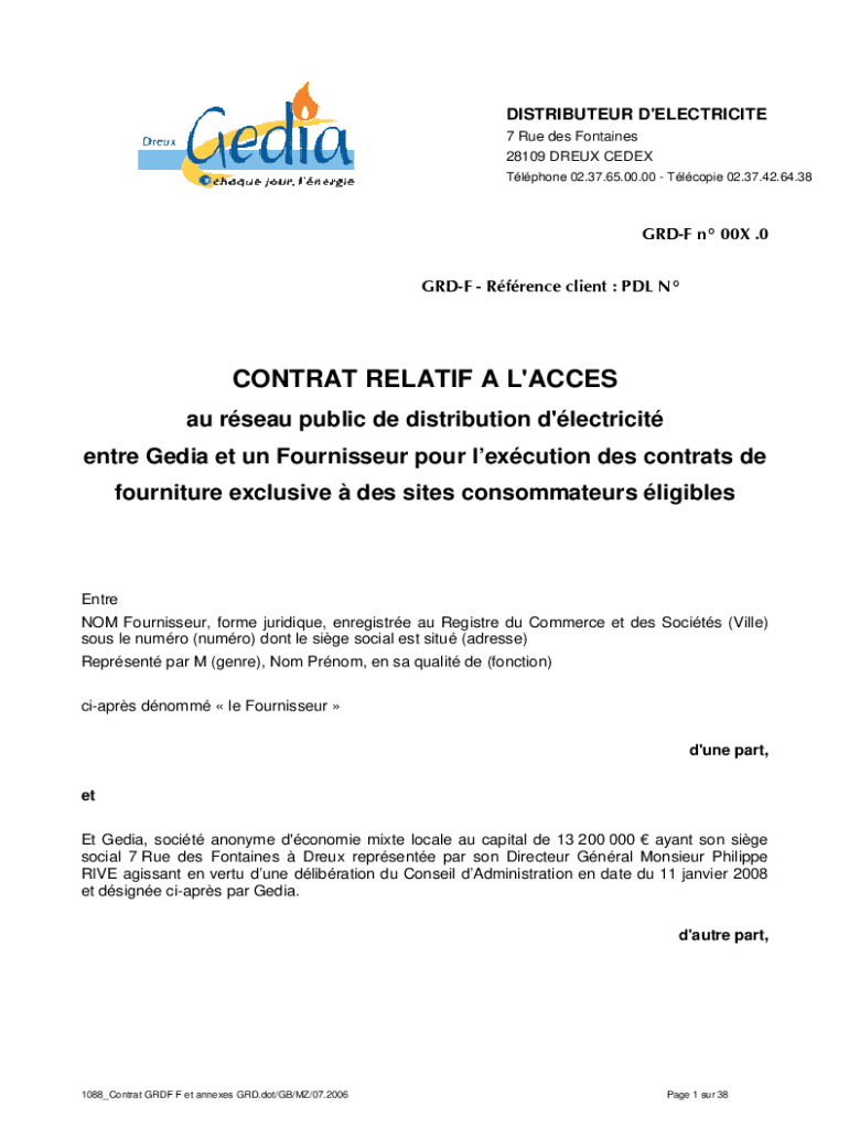 Fillable Online 1088Contrat GRDF F et annexes GRD.dot Fax Email Print - pdfFiller