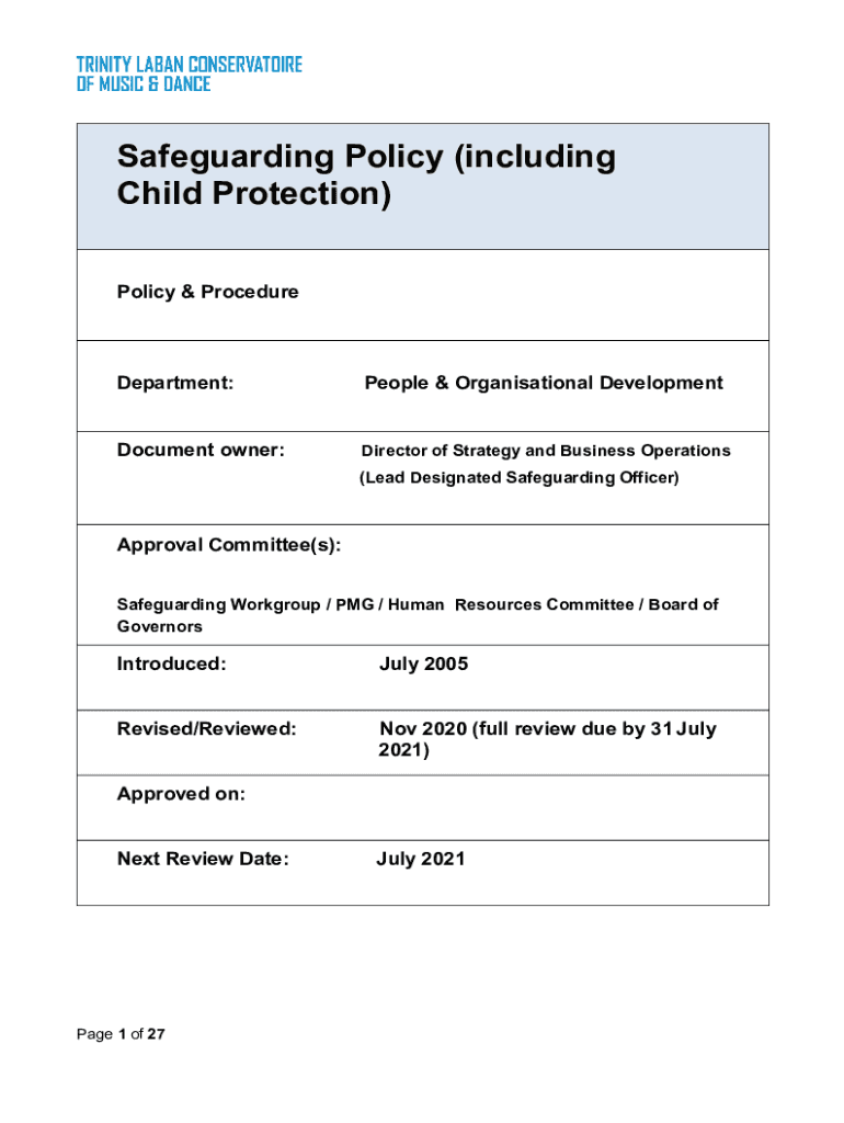 Fillable Online Child Safeguarding Policy - World Education Fax Email ...